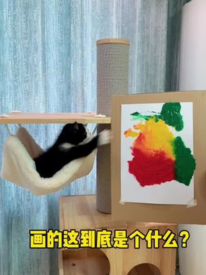 ...大家觉得这画像什么?#猫咪绘画#猫咪的迷惑行为#奶牛猫#动物图鉴