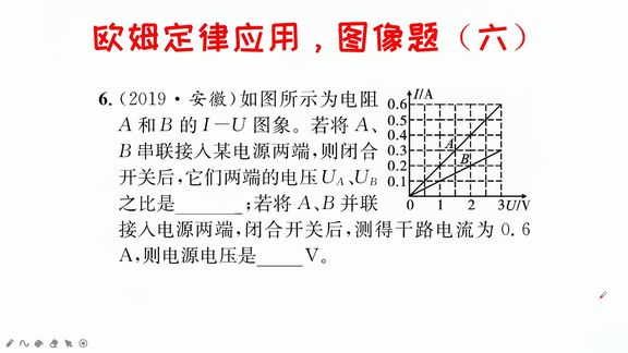 初三物理,欧姆定律的应用,利用图像解题(六)