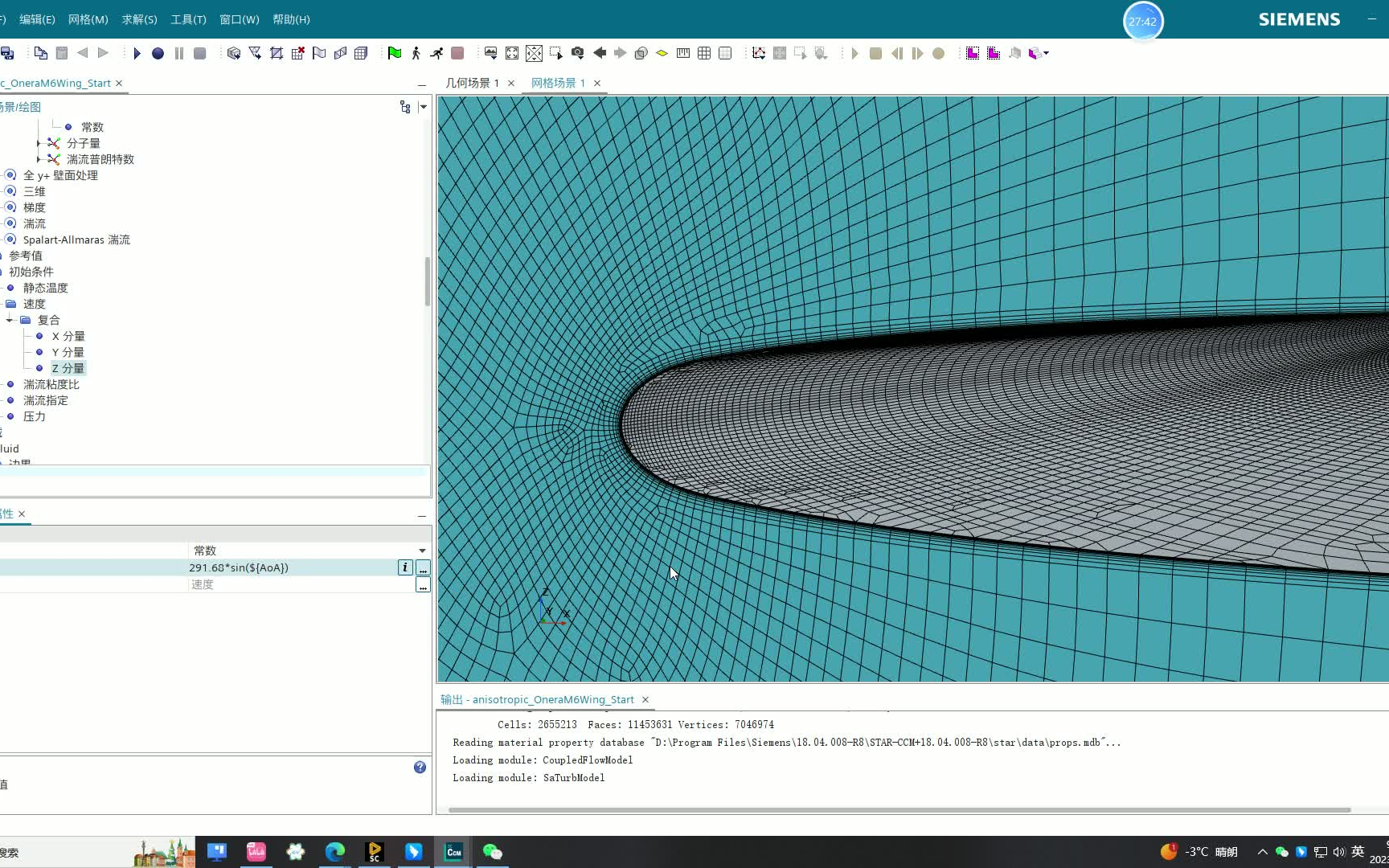 《每天坚持做一个Star CCM+案例》_各项异性体网格化:Onera M6机翼