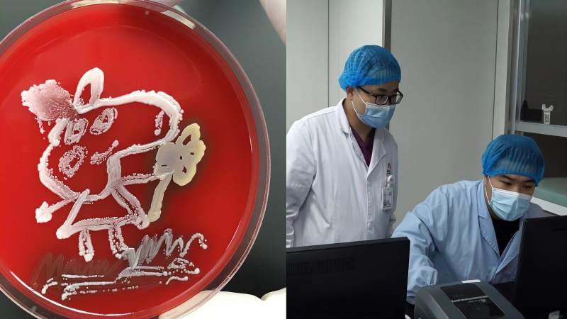 培养皿里“长”出小猪佩奇 90后医生用细菌作画教孩子讲卫生