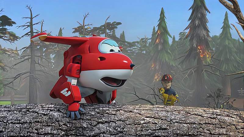 超级飞侠:森林火灾真可怕,动物都无家可归,茂盛的森林成了废墟