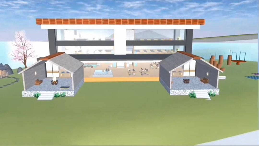 樱花校园模拟器:樱花岛的灰色石英房,是和同学聚会的好地方