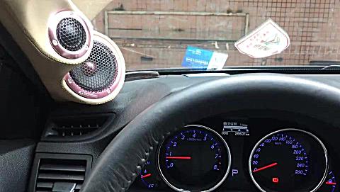 黄金声学GT三分频 倒模安装实拍效果图 台州慧声汽车音响带你体验...