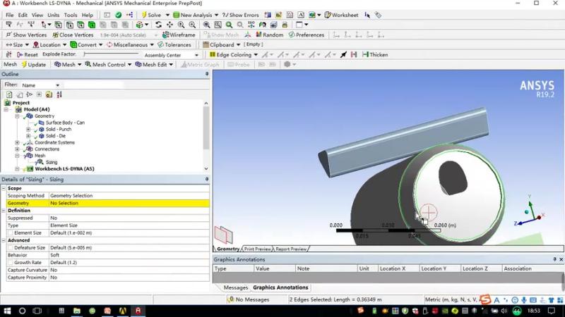 斯姆勒教程-20-ansys workbench ls dyna中易拉罐冲击仿真分析