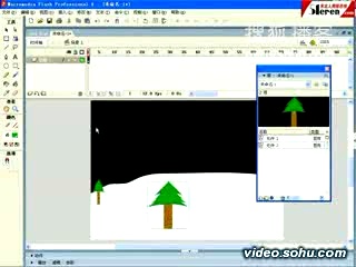 [Flash8视频教程]35、引导线动画实例之下雪效果2