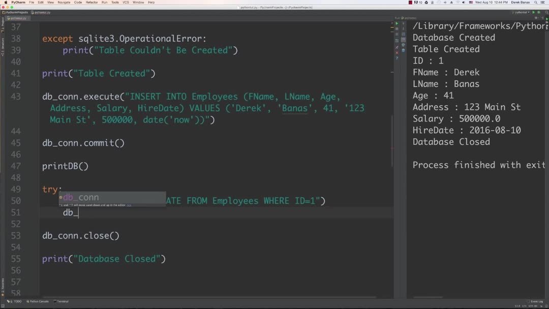 Learn to Program 19 Python SQLite Tutorial