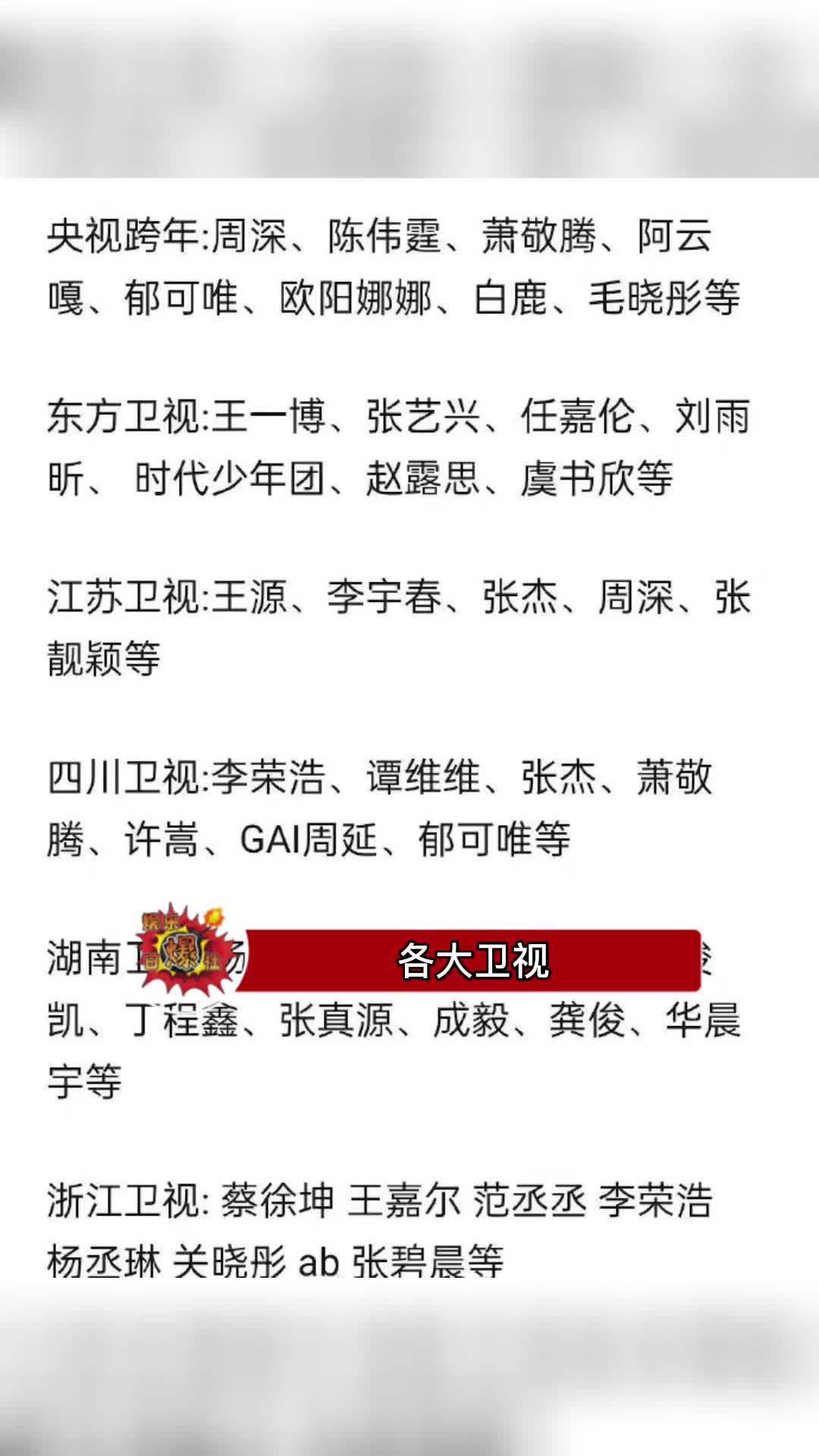 各大卫视2023跨年晚会阵容名单来了,今年你看哪个台的跨年呢