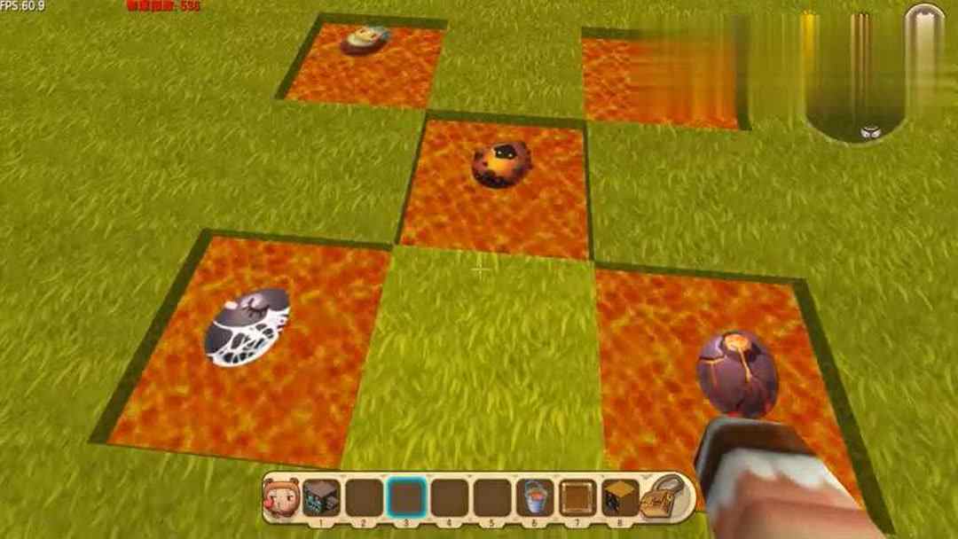 迷你世界:岩浆烤怪物教程,合成超大的鸡腿,吃一口就加满血!