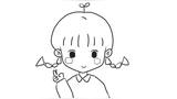 可爱的小女孩儿童亲子简笔画