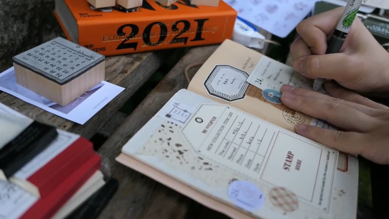 君君避暑山庄 手帐排版0823印章 日历 本子