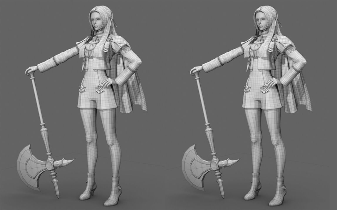 用3Dmax做了一个女战士裸模,大家帮我看看贴图怎么做好看