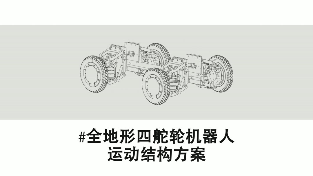 逆天了!天太四舵轮八连杆独立悬挂的全地形机器人运动结构方案!