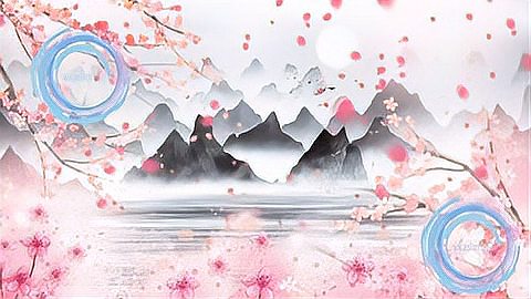 桃花笑 舞台背景 led 高清