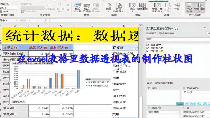 在excel表格里数据透视表的制作柱状图