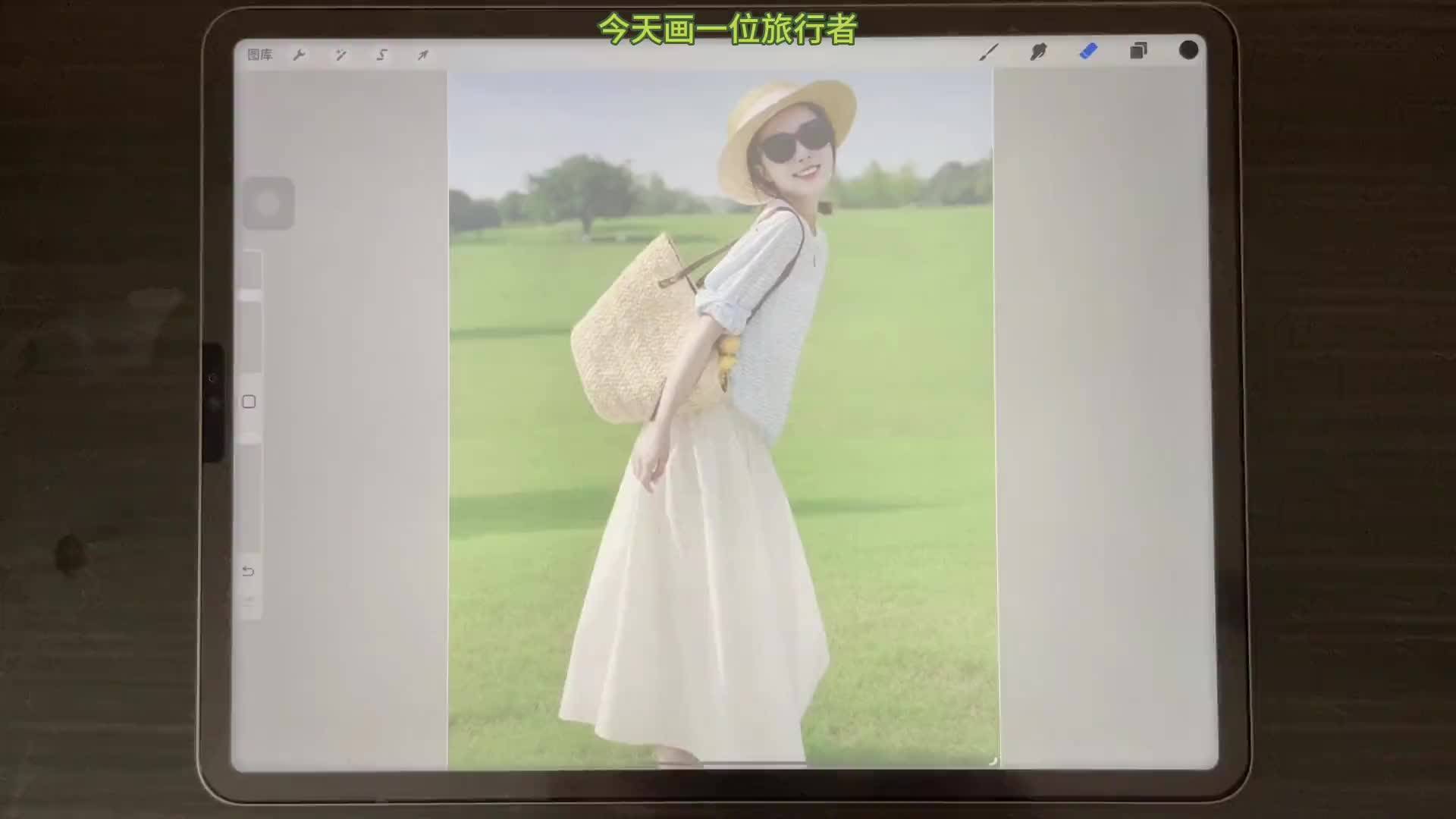 软件:procreate(画旅行美女)