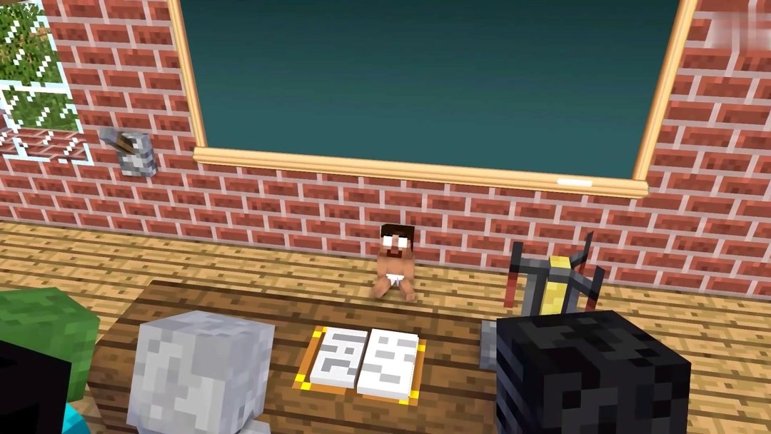 我的世界怪物学校:变成婴儿的HIM老师,也太可爱了叭