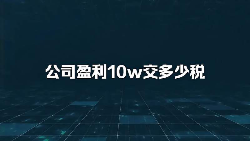 公司盈利10w交多少税