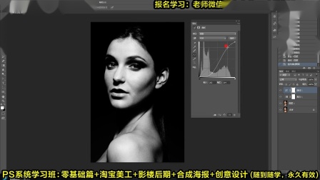 PS教学 点策课堂 人像修图提升篇第9课双曲线的使用技巧