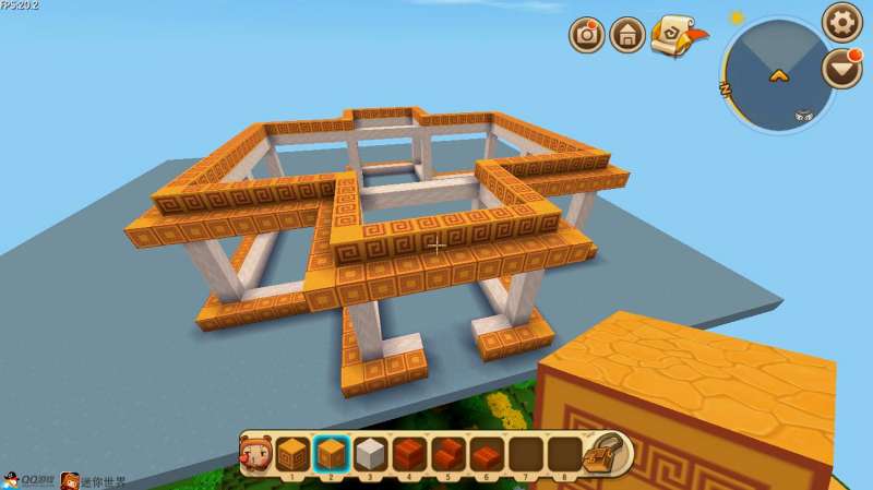 迷你世界建筑教学:空中宫殿第一期,完成基础部分