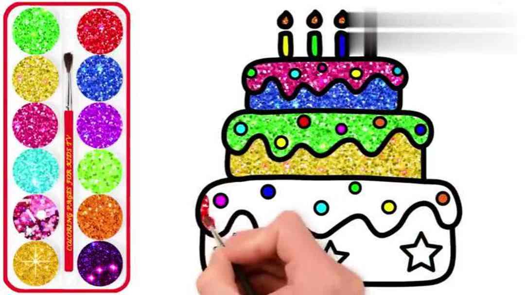 儿童教育教孩子画彩色的蛋糕