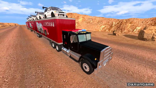 车祸模拟器:大型运输车载着六辆汽车,突然急刹车会不会掉下来?