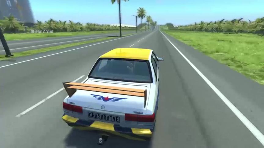 跑车利用长板车进行飞跃 悬挂不争气断了 拟真车祸模拟