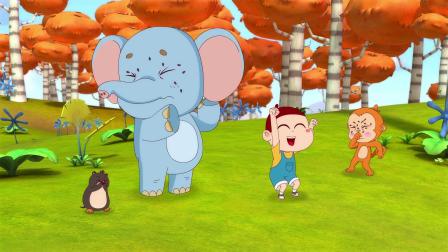 搞笑动画:阿优带着小动物,一起参加聚会,还有西瓜吃