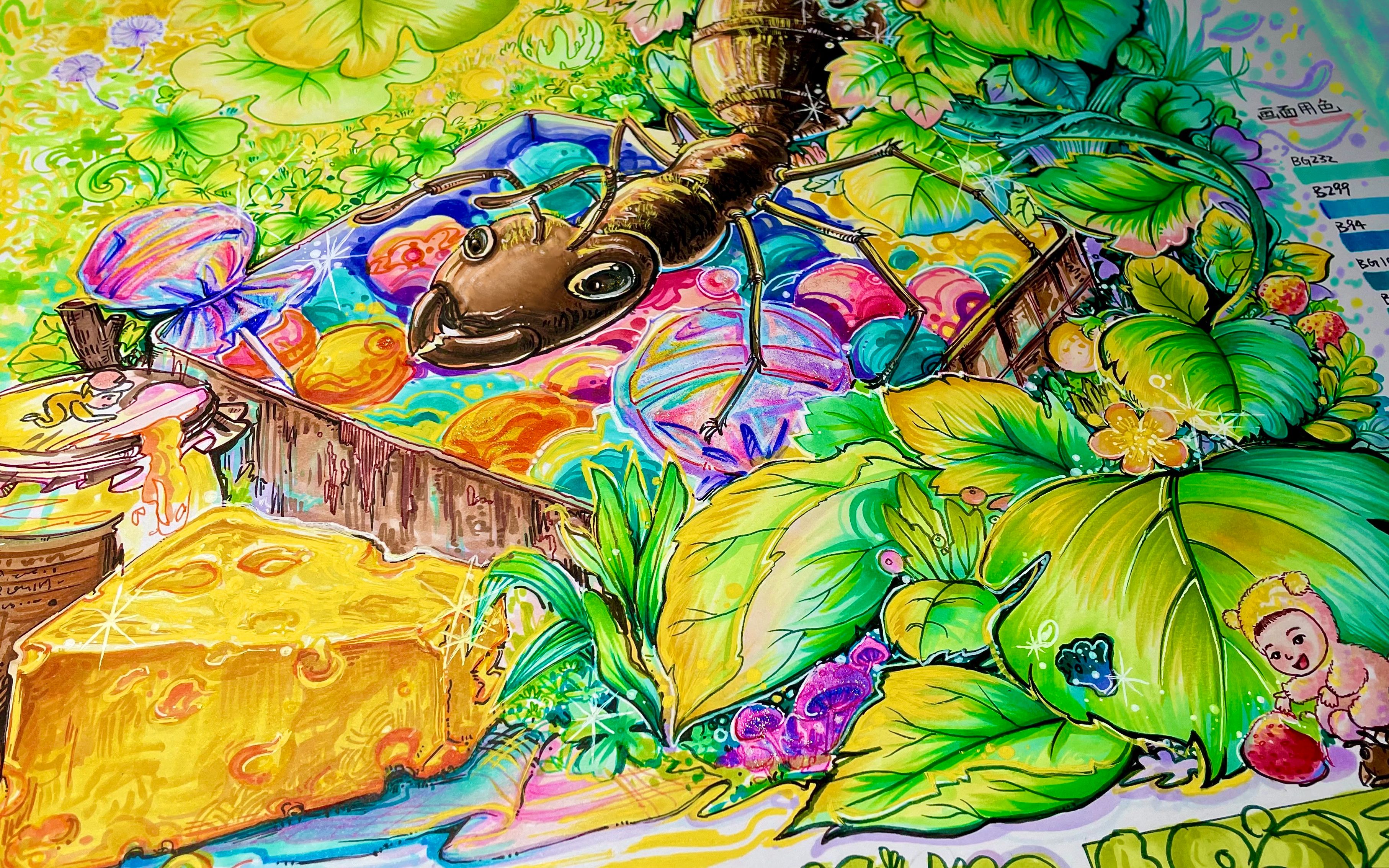 凡是绘原创 武汉理工大学 艺术设计 视觉传达考研 手绘真题《动物快题...