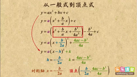 从一般式到顶点式