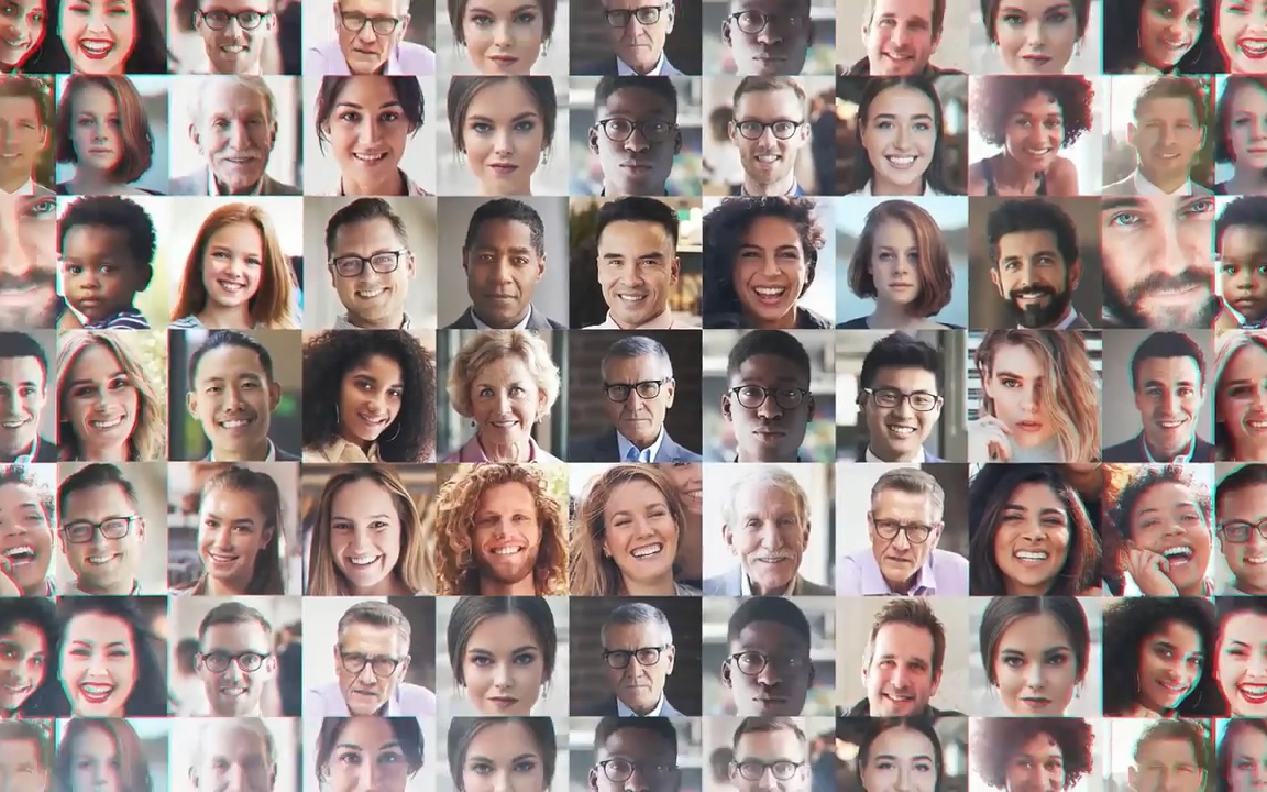 AE模板-多照片汇聚形象墙公司员工照片展示特效的动态LOGO片头...