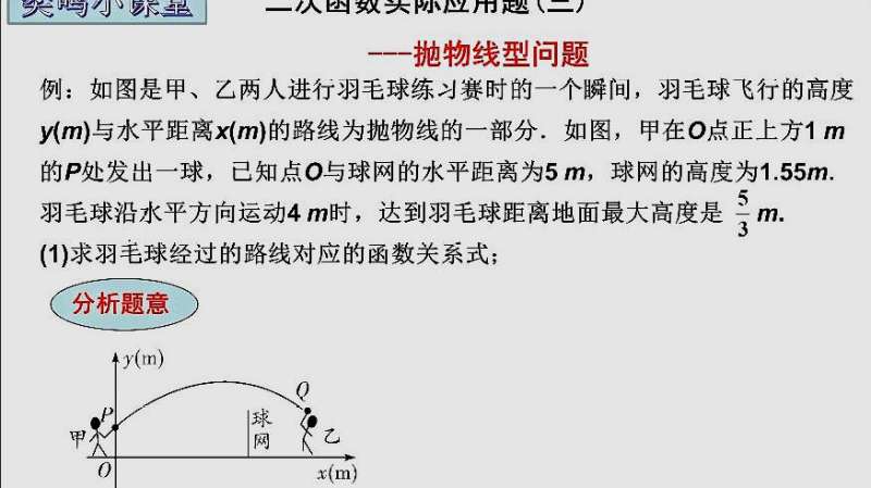 中考复习:二次函数应用题(三)——抛物线型问题