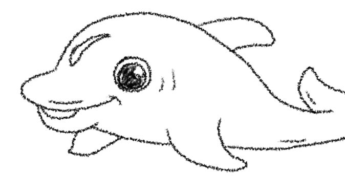 简笔画海豚-铭仔学画