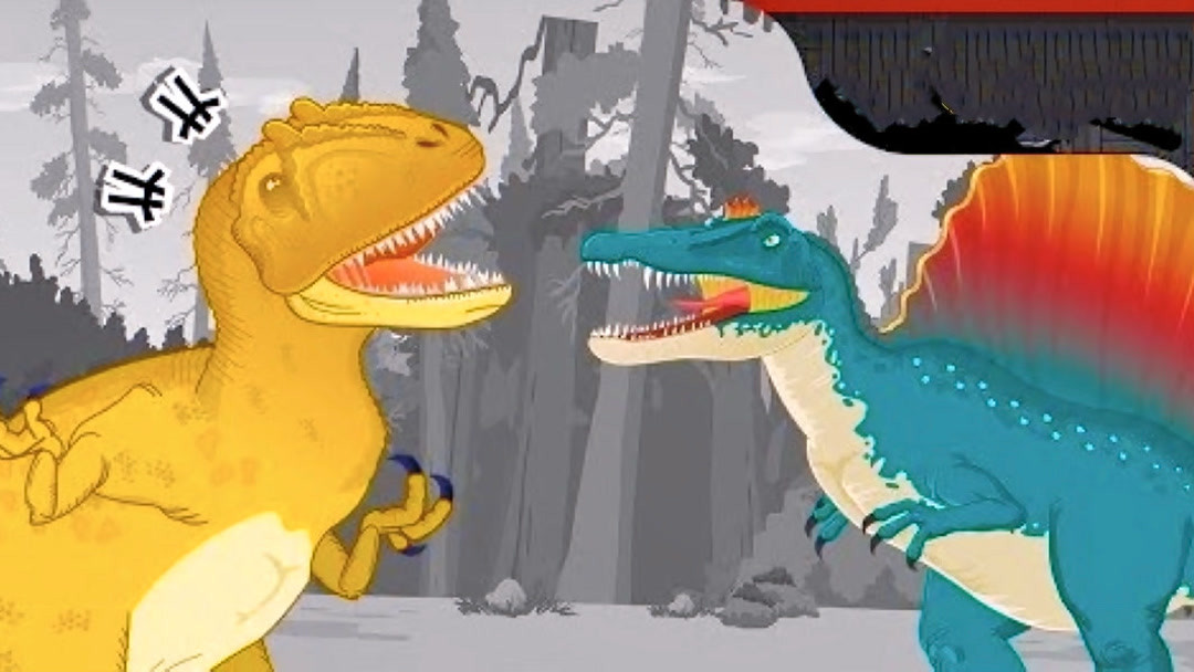 恐龙世界 自大的霸王龙打败食草龙自认无敌 却被棘龙狠狠的教育!