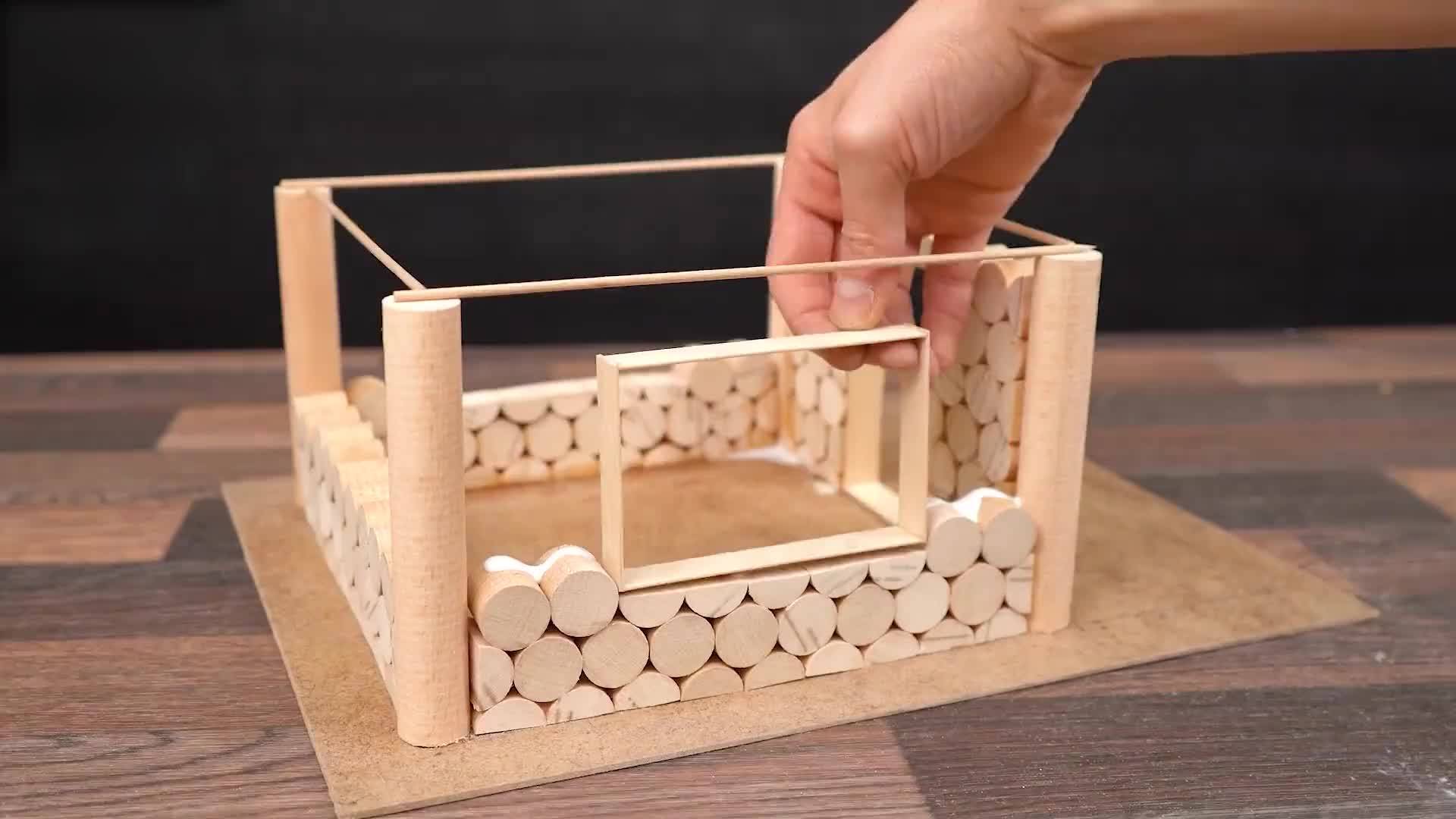 变废为宝制作小木屋,手工制作,创意手工