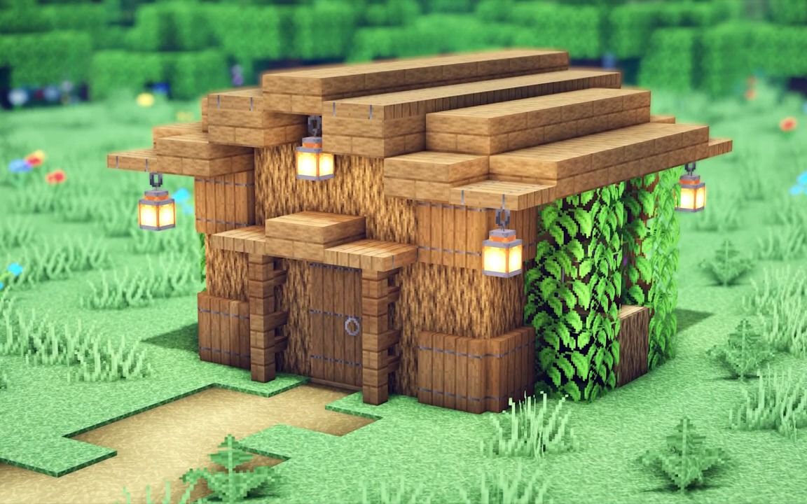 我的世界 用木头搭个房子 住进去~