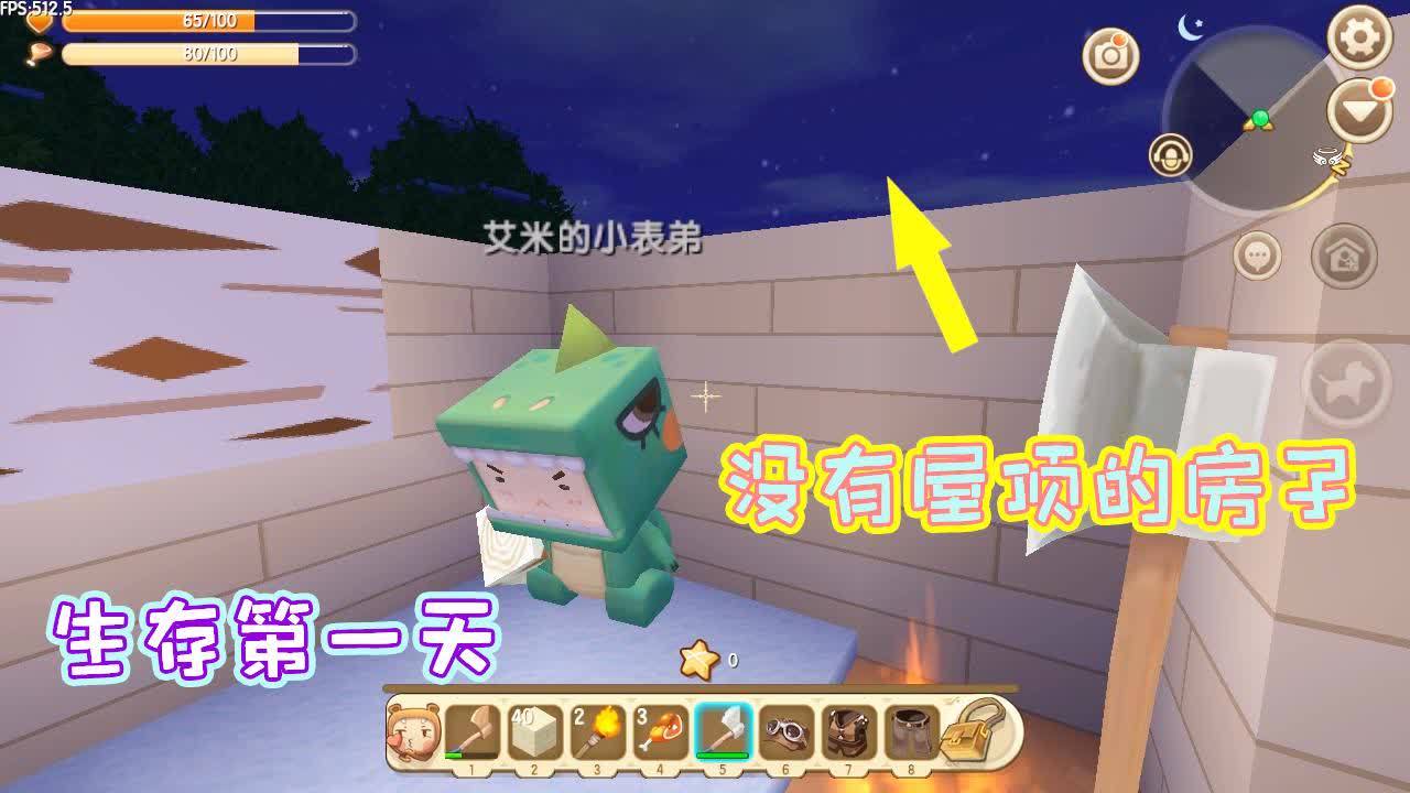 迷你世界:生存第一天你们是怎么过的_我们只能住没屋顶的墙壁