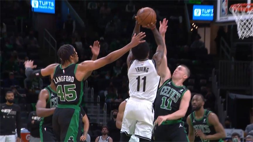 NBA今日最佳动作:拉杆投篮见过没?欧文空中悬停破绿军三人围堵