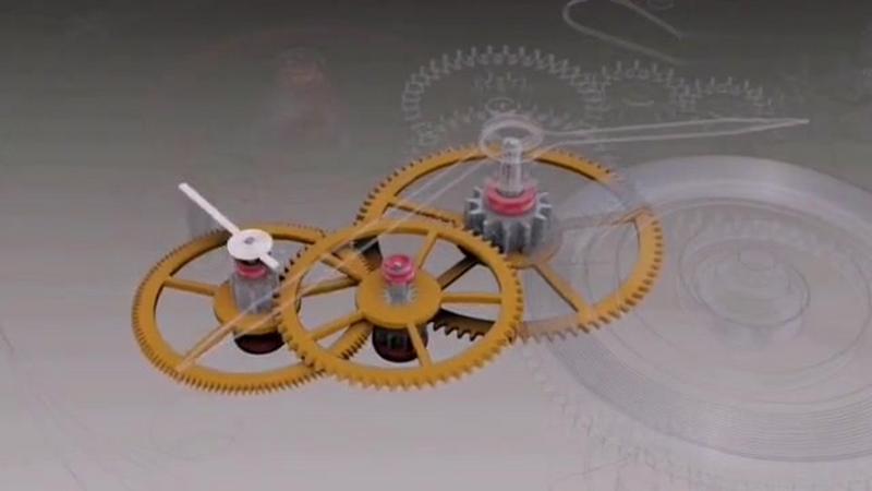 机械齿轮传动的经典-机械表原理动画演示