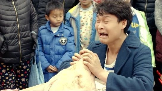 哭的那么凄惨,不知道的还以为猪是他亲爹呢。