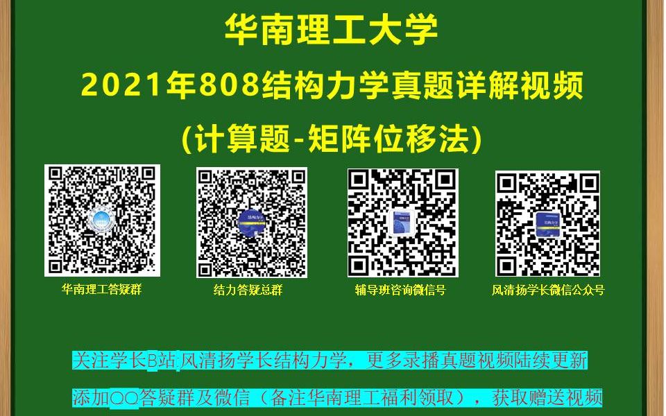 【2021年矩阵位移法--矩阵位移法画弯矩图】2021年华南理工大学808...