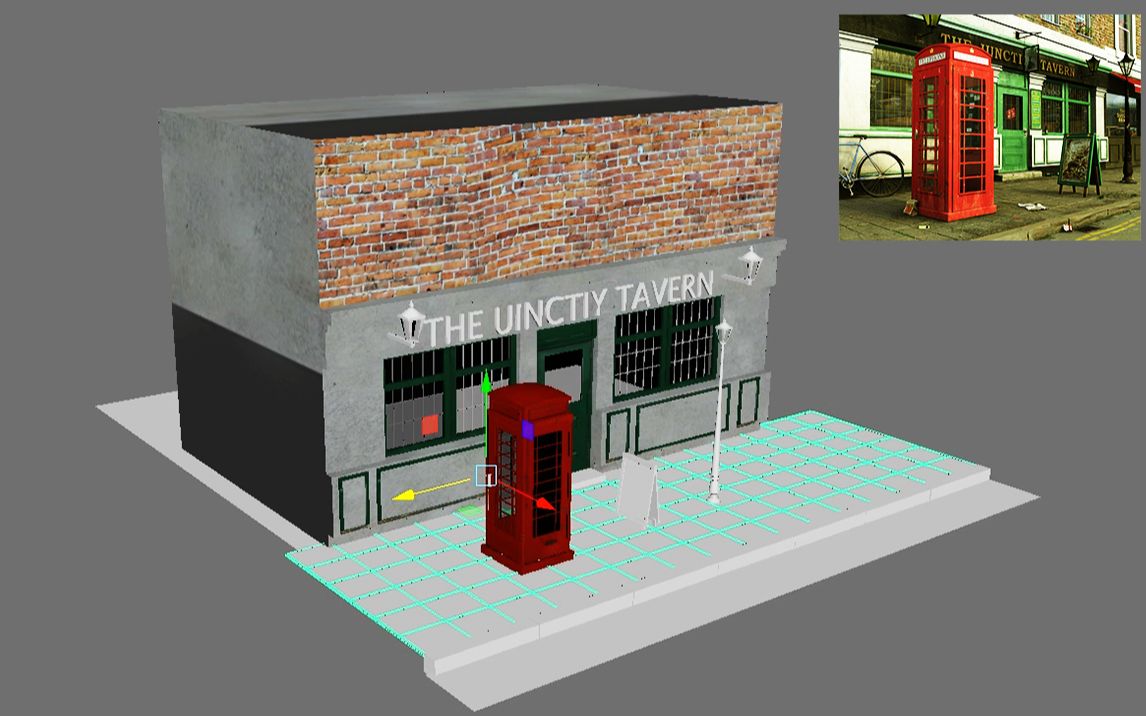 【Maya场景建模】次世代场景道具模型制作,怀旧电话亭场景建模,