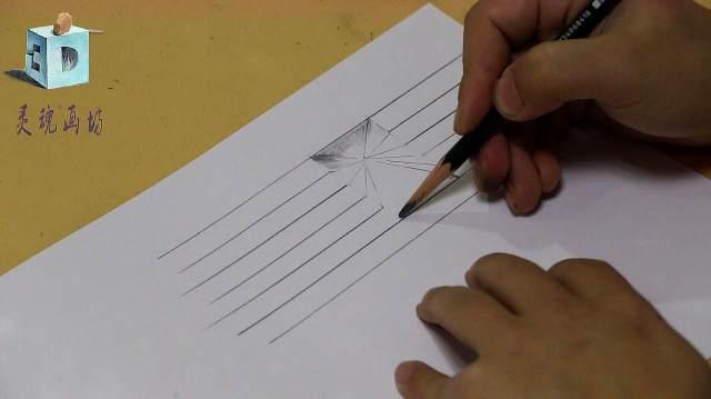 教你画立体画,3D凹陷长方体,适合初级者学习