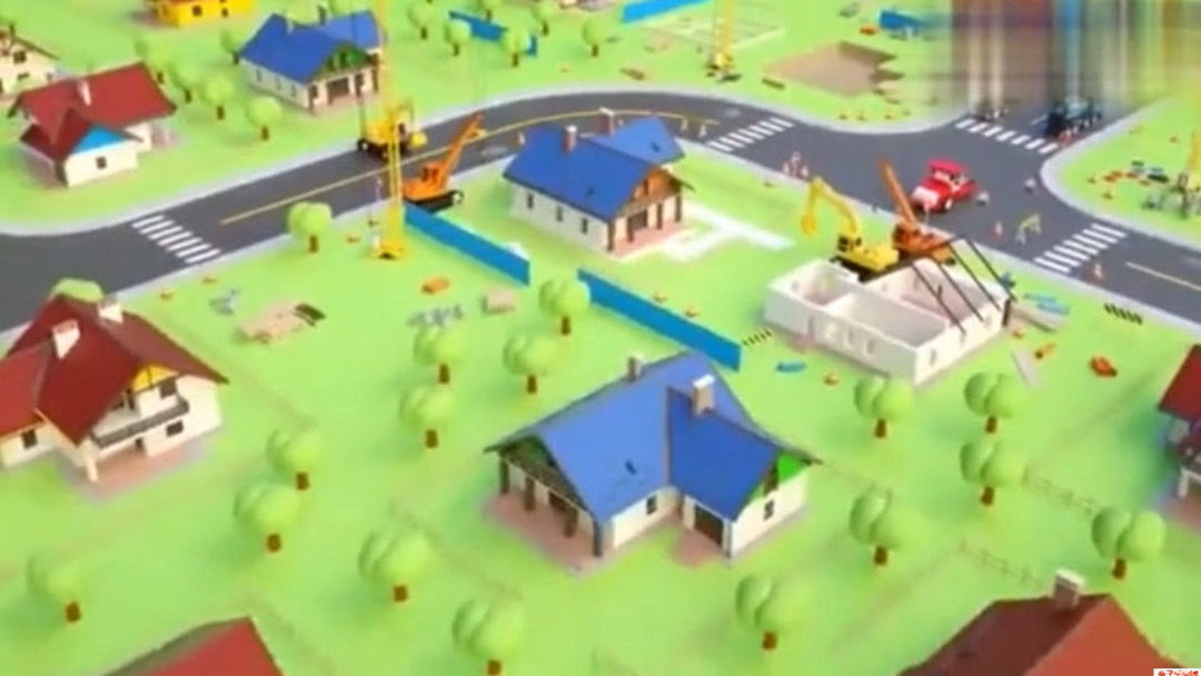 亲子益智早教 各种工程车建房子 汽车动漫 趣味动画63