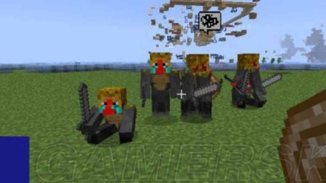 我的世界玩生存没有工具,雨天遭袭击