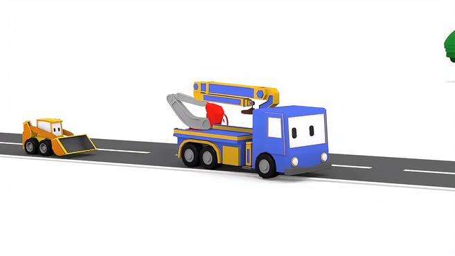 工程车挖掘机推土机,小孩看的汽车玩具卡通动画片视频#益智动画