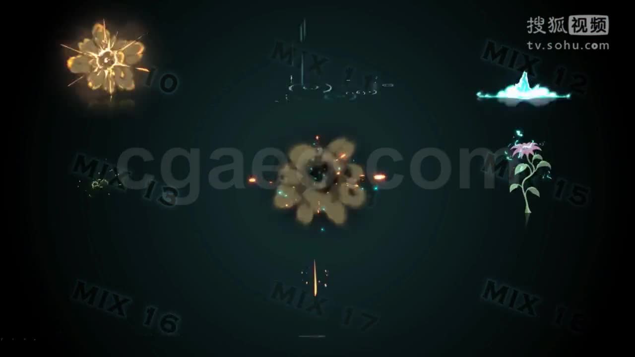 120多款闪光火焰烟雾水空气爆炸卡通动漫手绘涂鸦视频特效元素设计...