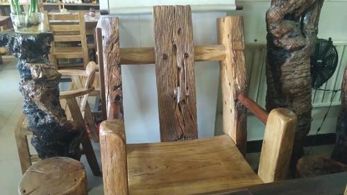 老榆木原生态大座椅,手工大料榫卯结构,取材老房梁老木门