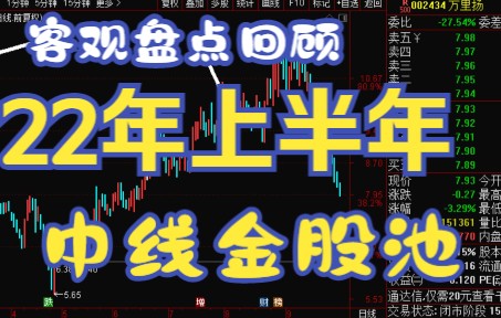 ...大致统计了下,数据说话:22年上半年中线金股池中共有87只股票,在...