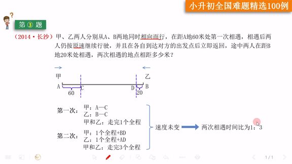 第3题:行程问题,公式以及三者变式关系要非常清晰