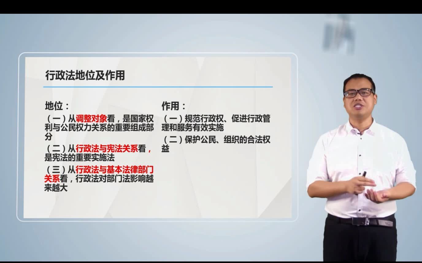 行政法学丨第一章(第3节)行政法在法律体系中地位和作用